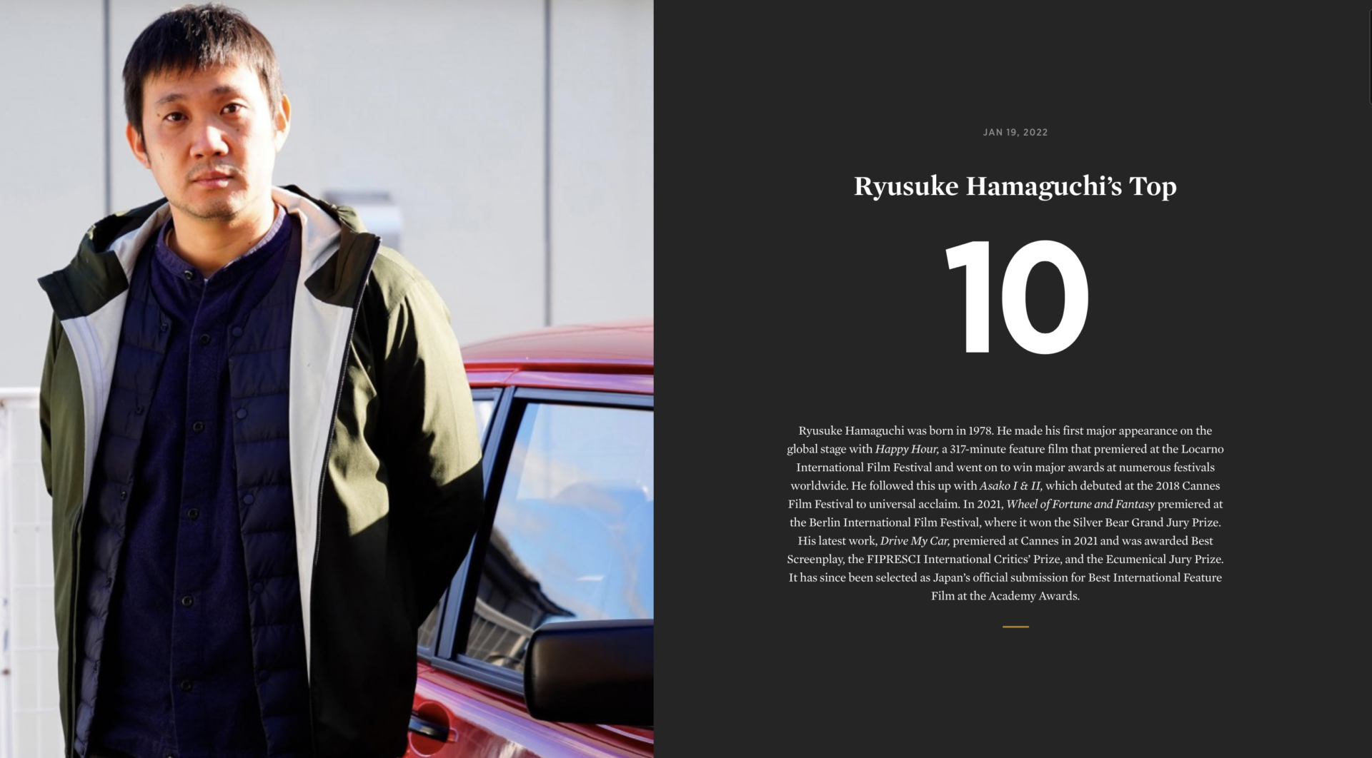 Hamaguchi Ryusuke’s Top 10 – Backstory